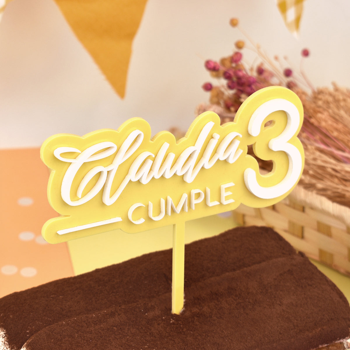 Topper Metacrilato Classic Personalizado- Saquito Mágico. – saquitomagico