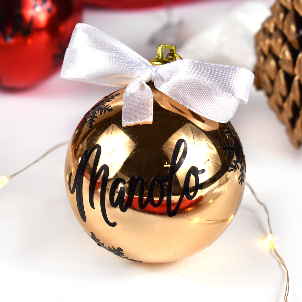 Bola Navidad Dorada personalizada. Color nombre a elegir. Saquito ...